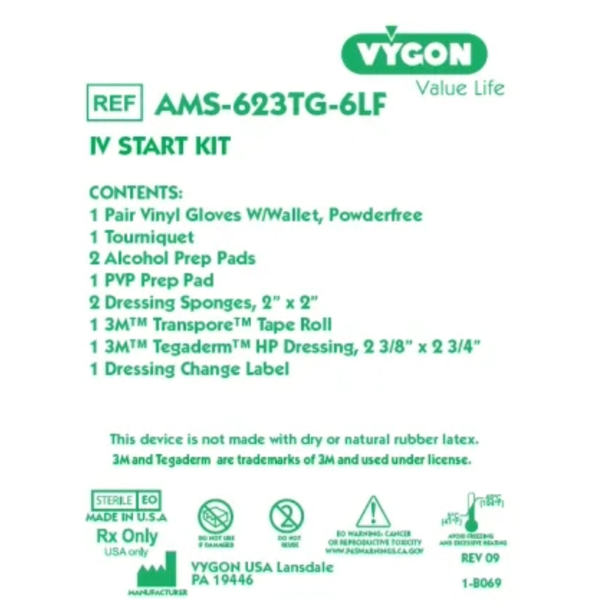 VYGON AMS-623TG-LF IV Start Kit – Latex Free, 50/Box – Ology Supplies