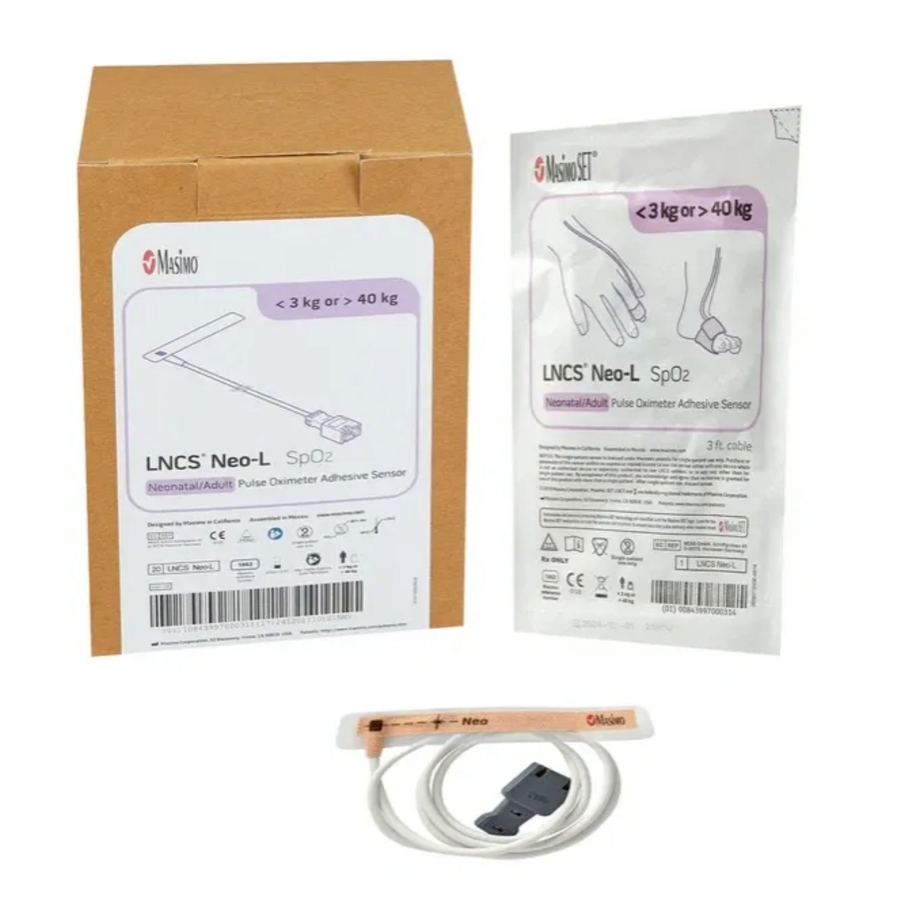 Masimo LNCS Neo-L SpO2 Pulse Oximeter Sensor – Box of 20 – Ology Supplies